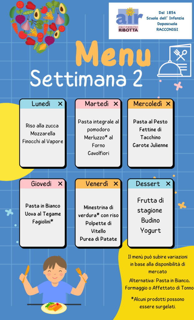 Menù - Asilo Infantile Ribotta